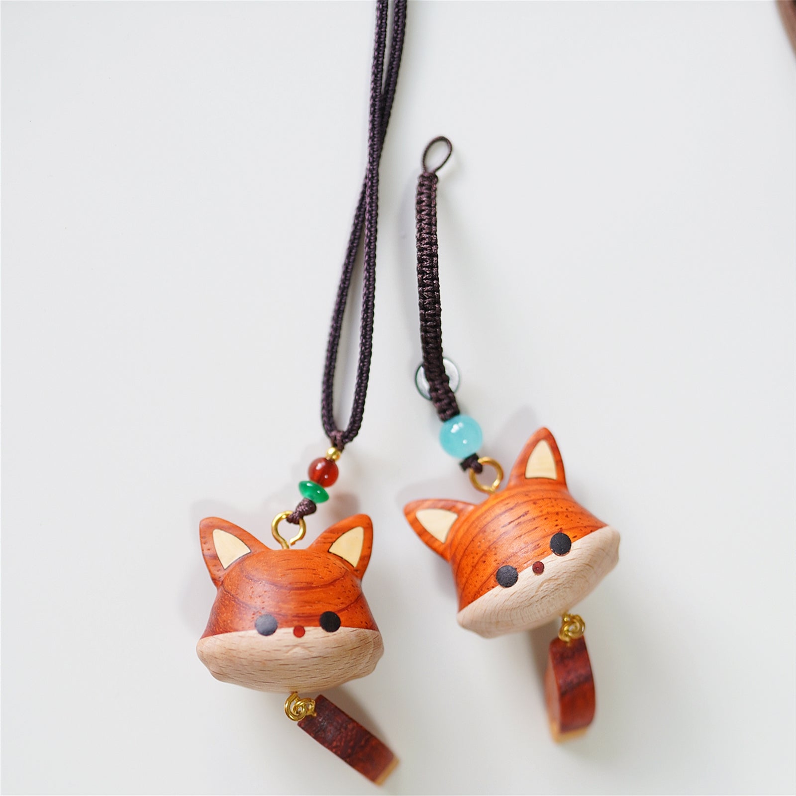 Redtail Cute Wooden Fox Keychains & Necklace – Walnut Create